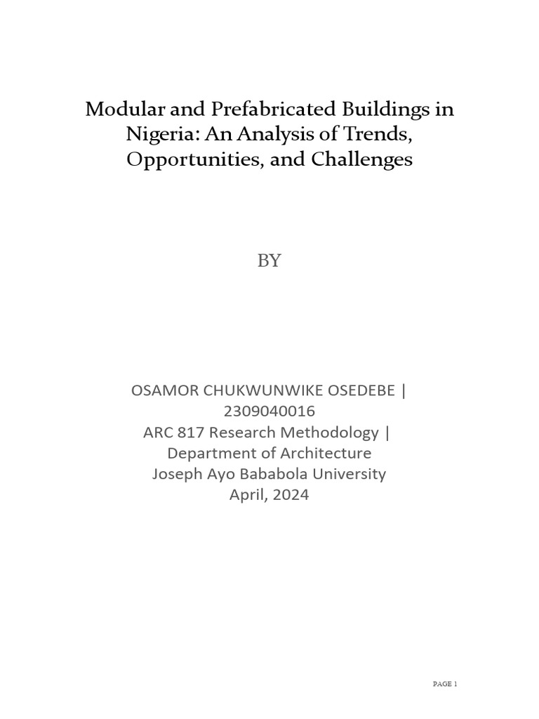 Prefabricated Constrution | PDF | Affordable Housing | 3 D Printing