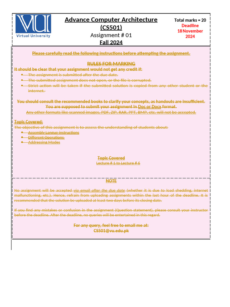 Fall 2024_CS501_1_BC200203054 | PDF | Computing | Computer Architecture