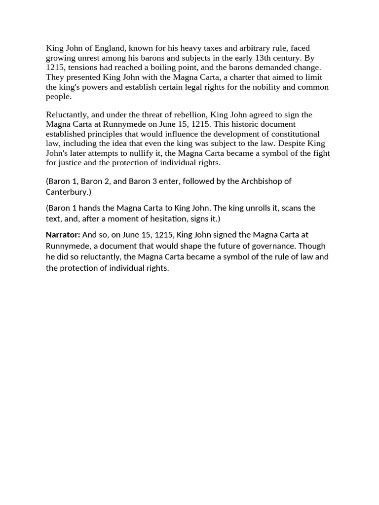 King John of England History | PDF | Magna Carta | Justice