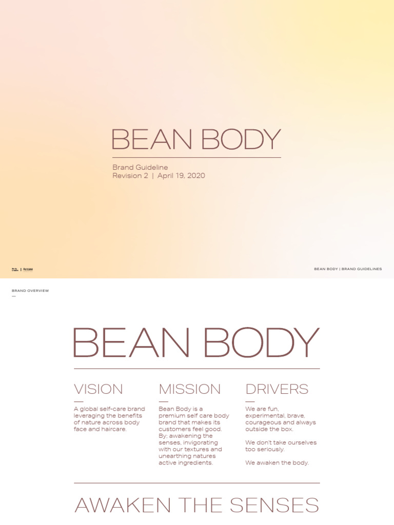 Bean Body Brand Guidelines Overview | PDF | Coffee | Skin
