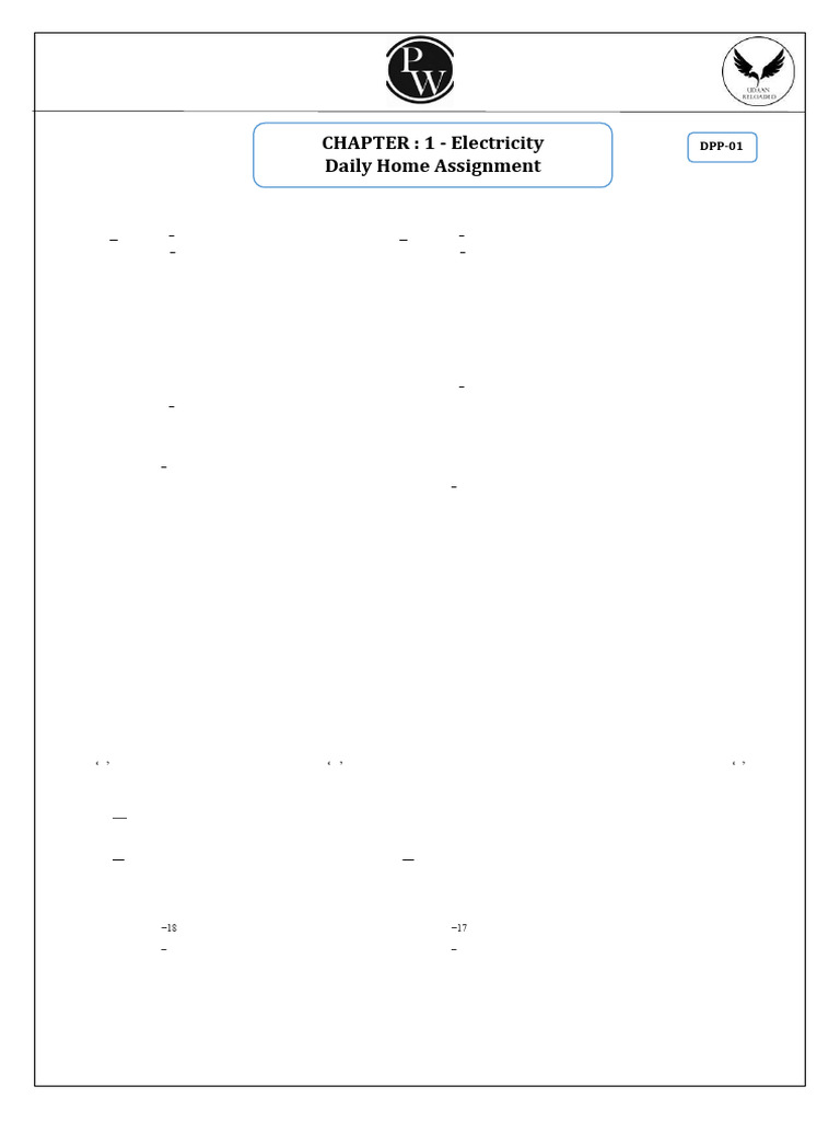 Electricity - Daily Home Assignment 01 | PDF
