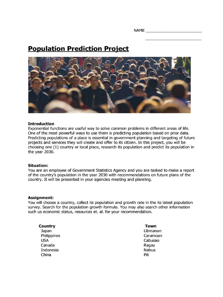Population Prediction Project PDF | PDF