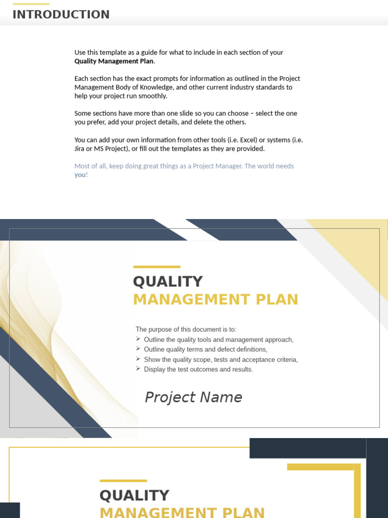 Quality Management Plan Template | PDF | Software Testing