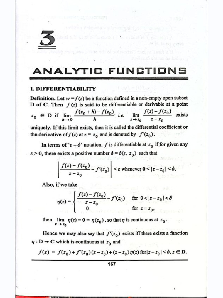3 Analytic Functions | PDF