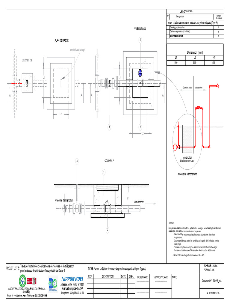 18-Plan de La Station de Mesure de Pression Aux Points Critiques Type A ...