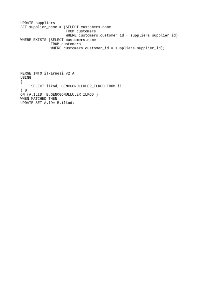 Update Sub Query | PDF