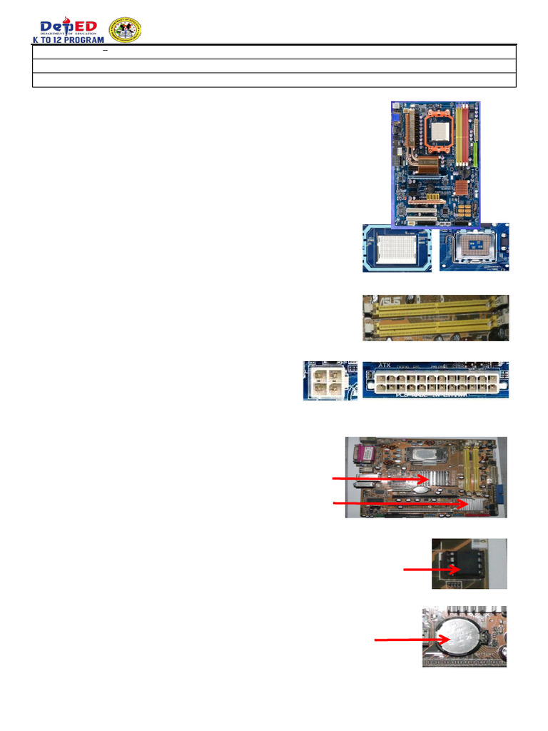 Tle10 Ict Css Firstqtr Las10 Motherboard 241003 104313 Pdf Personal Computers Computer Science