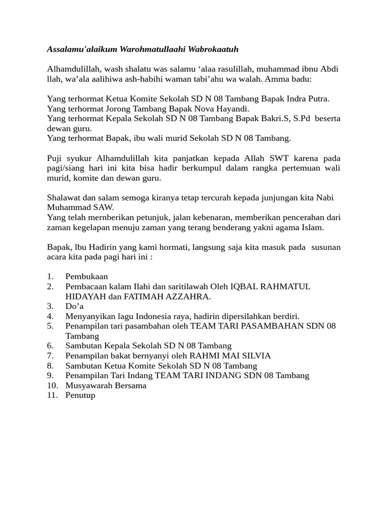 Susunan Acara Rapat Komite Pdf