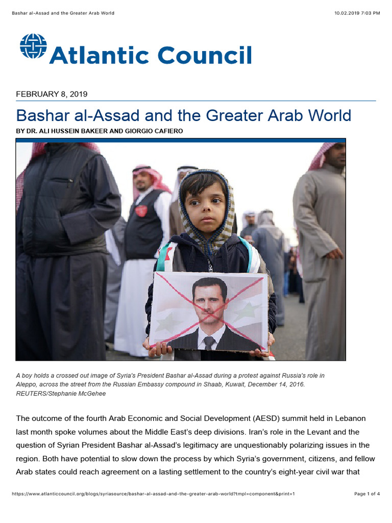 Bashar Al Assad and the Greater Arab Wor | PDF | Bashar Al Assad | Syria