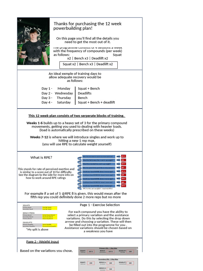 12+Week+Powerbuilding+ | PDF | Strength Training | Weight Training