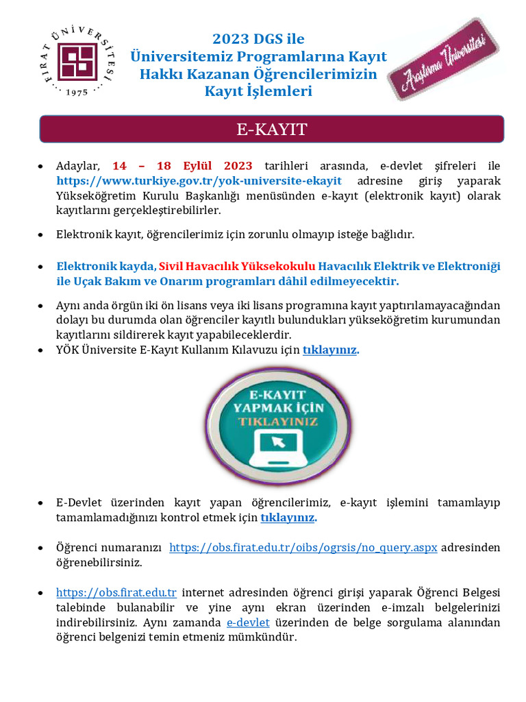 2023 DGS KAYIT DUYURUSU | PDF