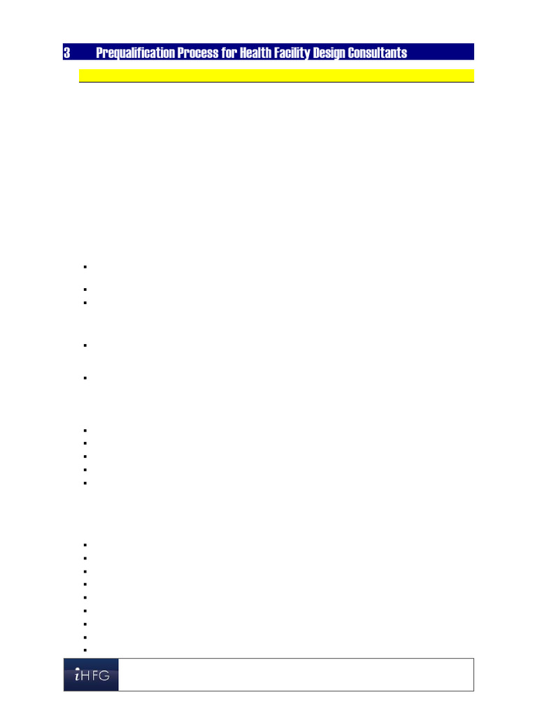 Prequalification Process For Health Facility Design Consultants | PDF ...