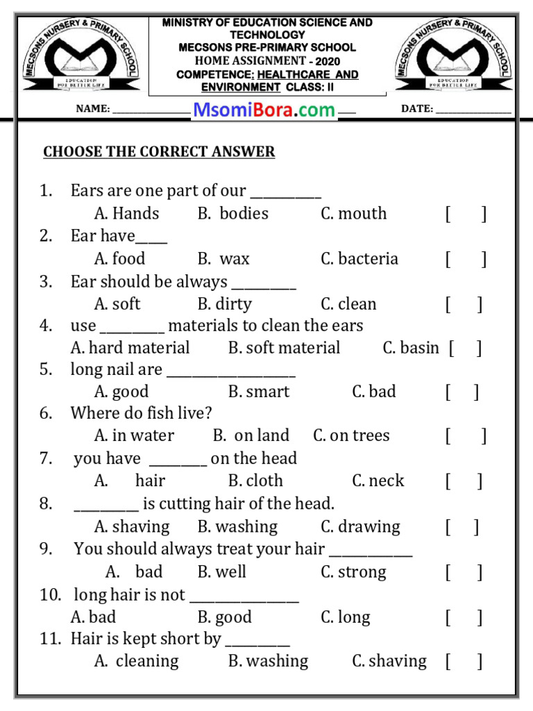 HEALTH Second Graders PRIMARY | PDF | Shaving