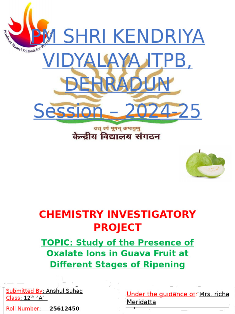 Chemistry Investigatory Project | PDF | Titration | Chemistry