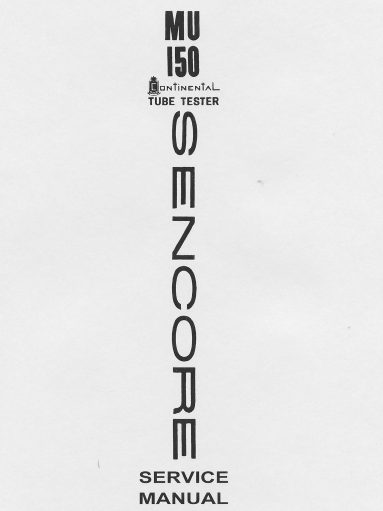 Sencore MU150 Service Manual | PDF