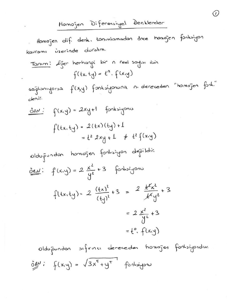 4 Hafta Homojen Dif Denk | PDF