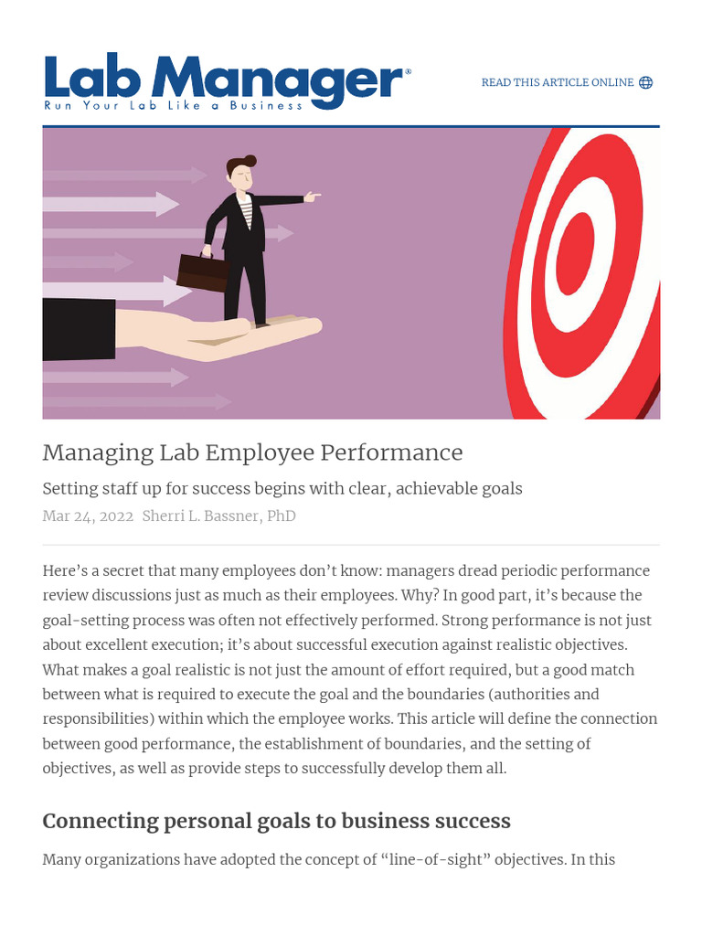 Managing Lab Employee Performance | PDF | Knowledge | Goal