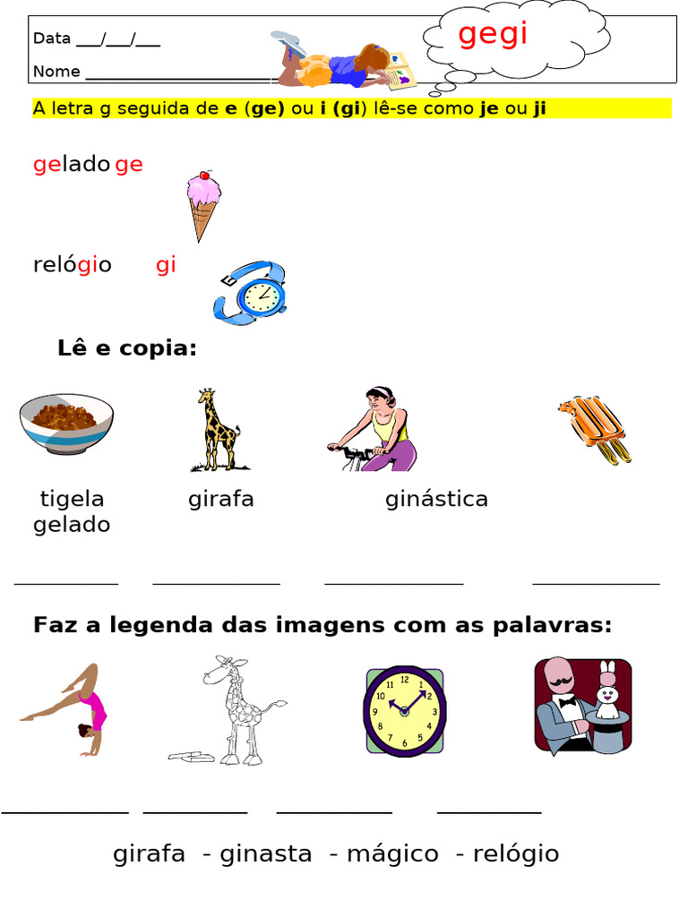 Caso Leitura Ge Gi - 1º Ano | PDF