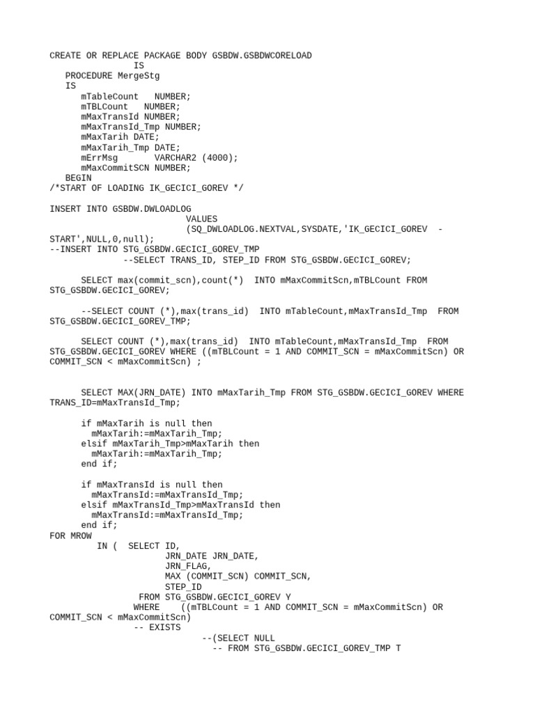 Gsbdw.gsbdwcoreload Packages | PDF | Data Management | Databases