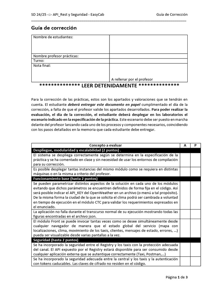 Practica SD - EasyCab - Release2 - 2024 - 2025 - GuiaCorreccion | PDF | Cifrado | Ingeniería ...