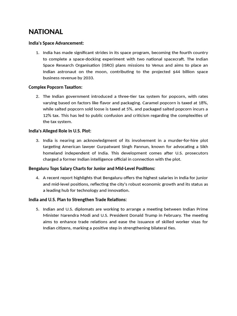 India's Space Progress and Tax Changes | PDF | Taxes | International ...