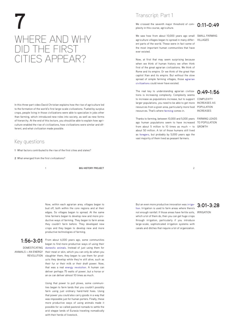 1B Transcript - WhereandWhyDidtheFirstCitieAppear2014 | PDF ...
