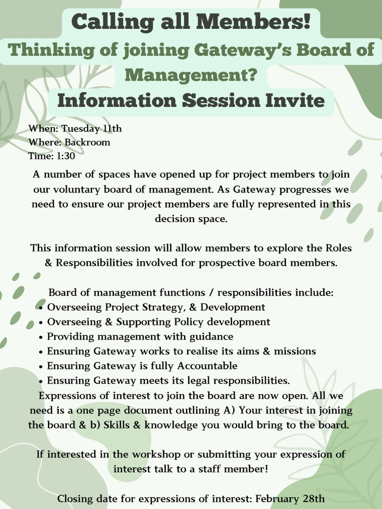 Calling All Members Thinking of | PDF