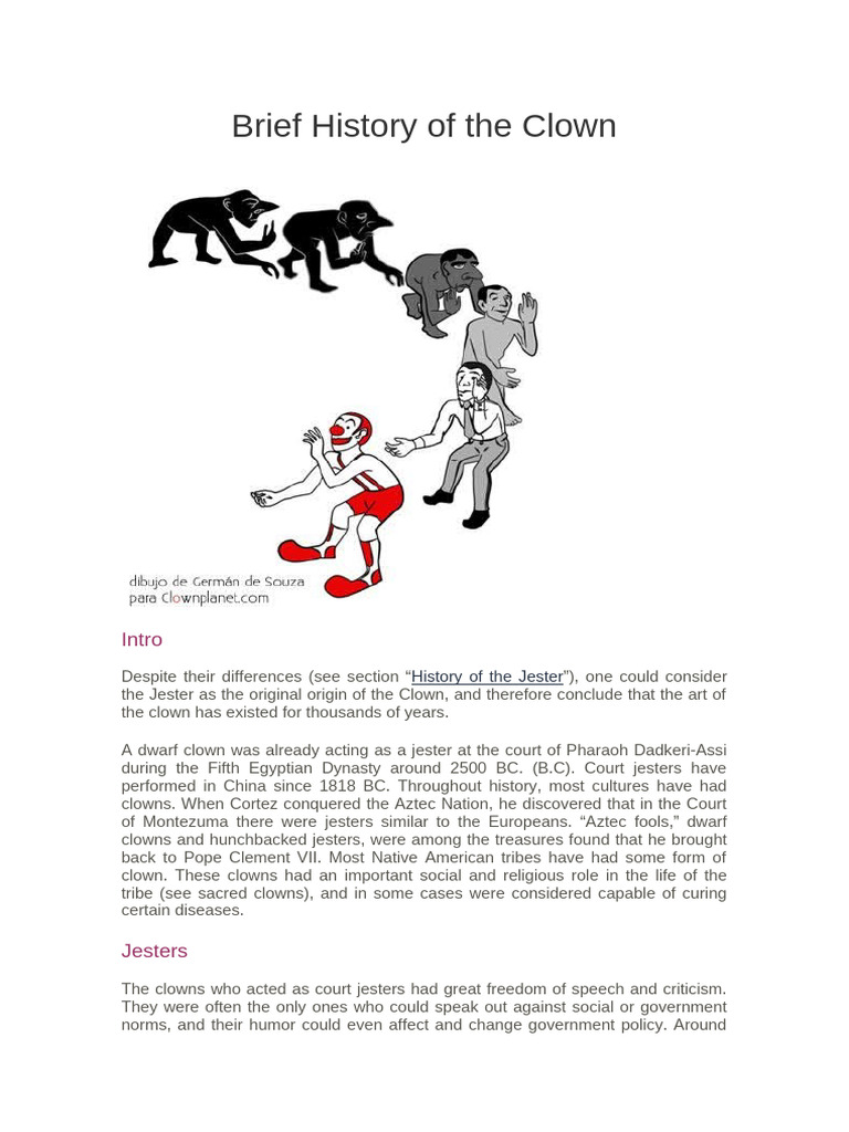 Origins and Evolution of Clowns | PDF | Clown | Jester