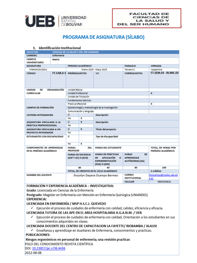 LCDA DAYANA OCAMPO FARMACOLOGIA Signed | PDF | Medicamentos con receta | Farmacología