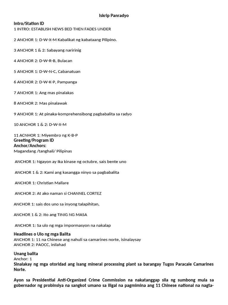 Radio-Script-final (1) | PDF