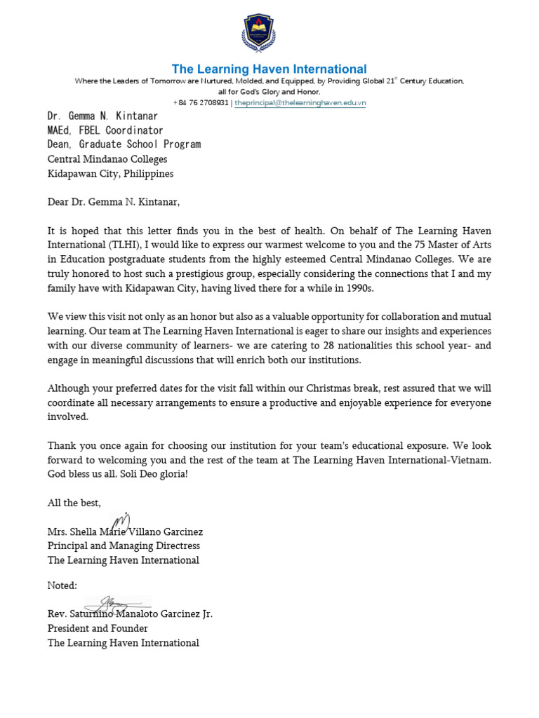 Letter of Acceptance For CMC | PDF