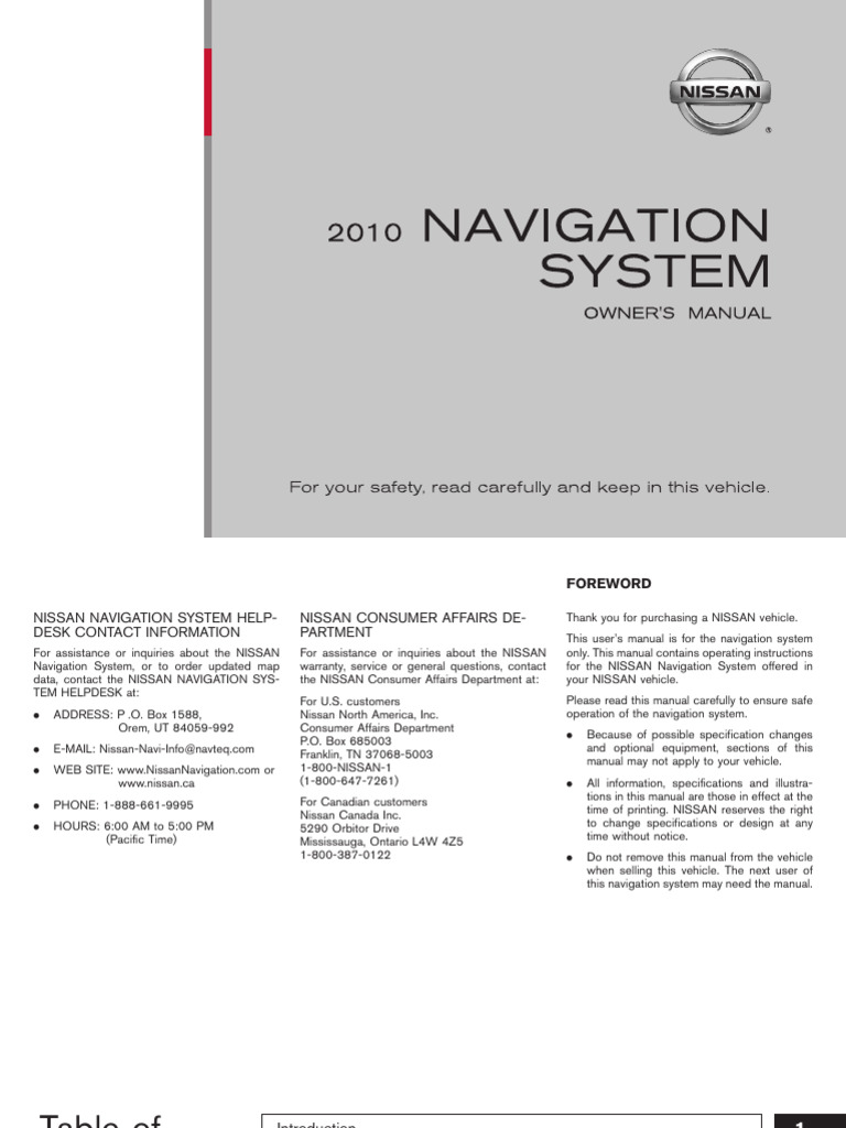 2010 Nissan 08IT Navigation Manual | PDF | Menu (Computing) | Computer Keyboard