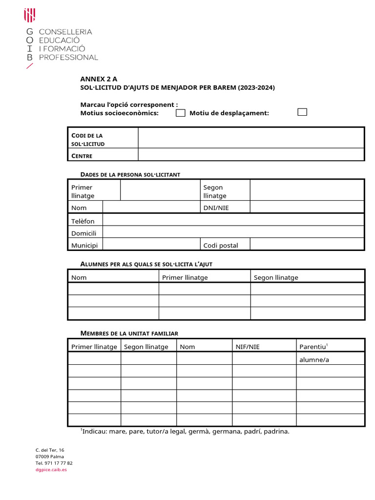 Annex 2A Sol Licitud | PDF