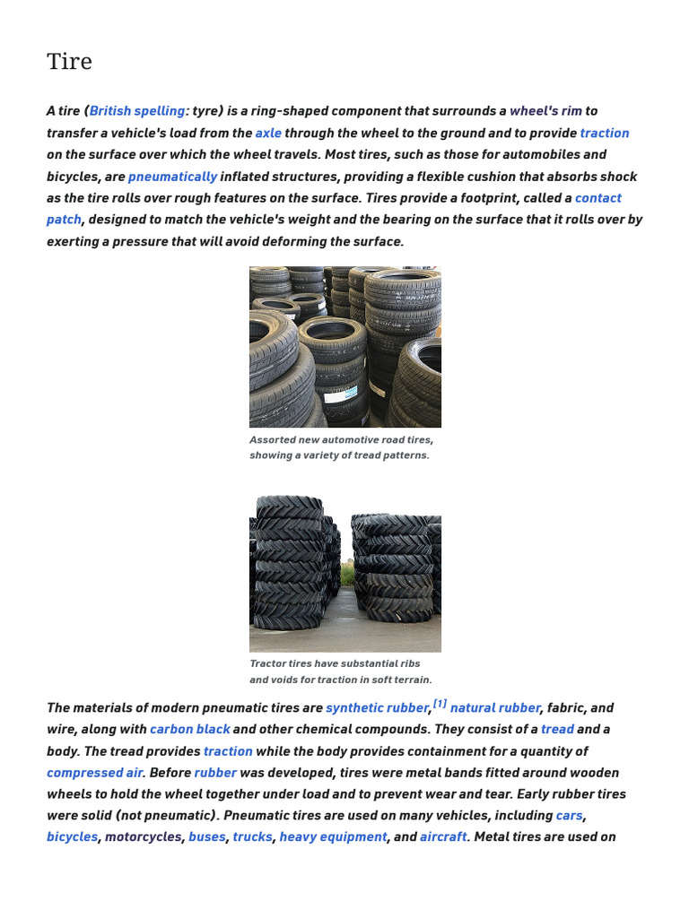Understanding Tire Function and History | PDF | Tire | Vehicles
