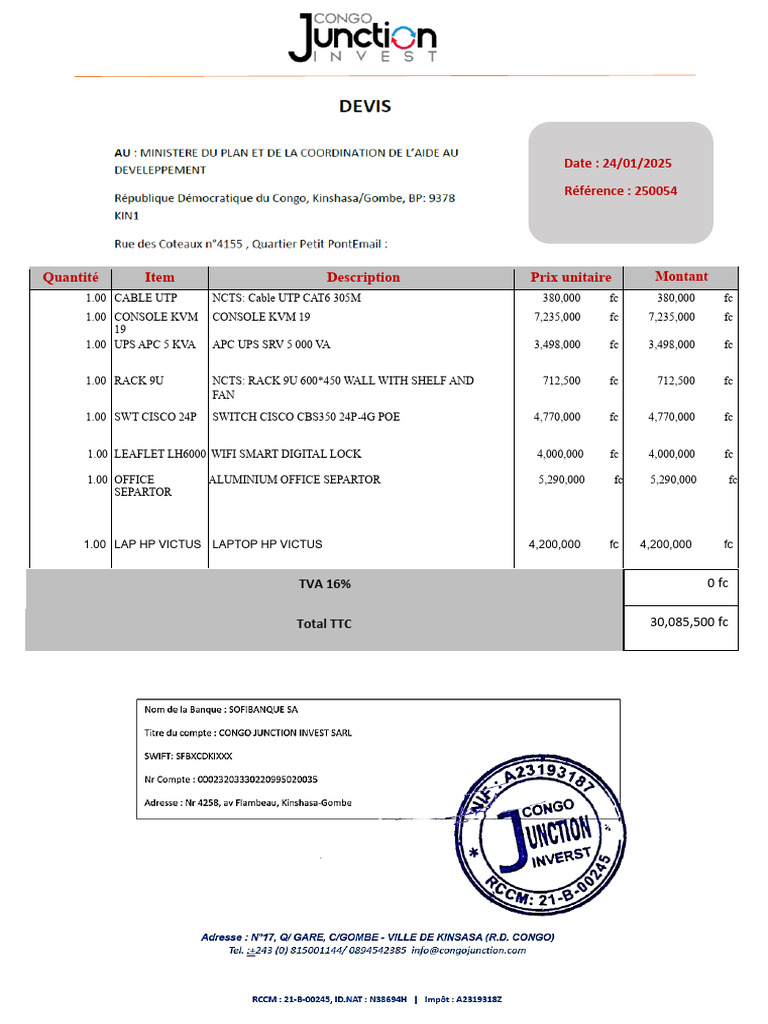 Junction Facture Datacenter | PDF