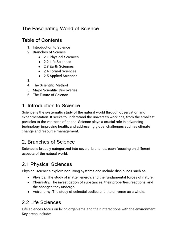 The Fascinating World of Science | PDF | Science | Scientific Method