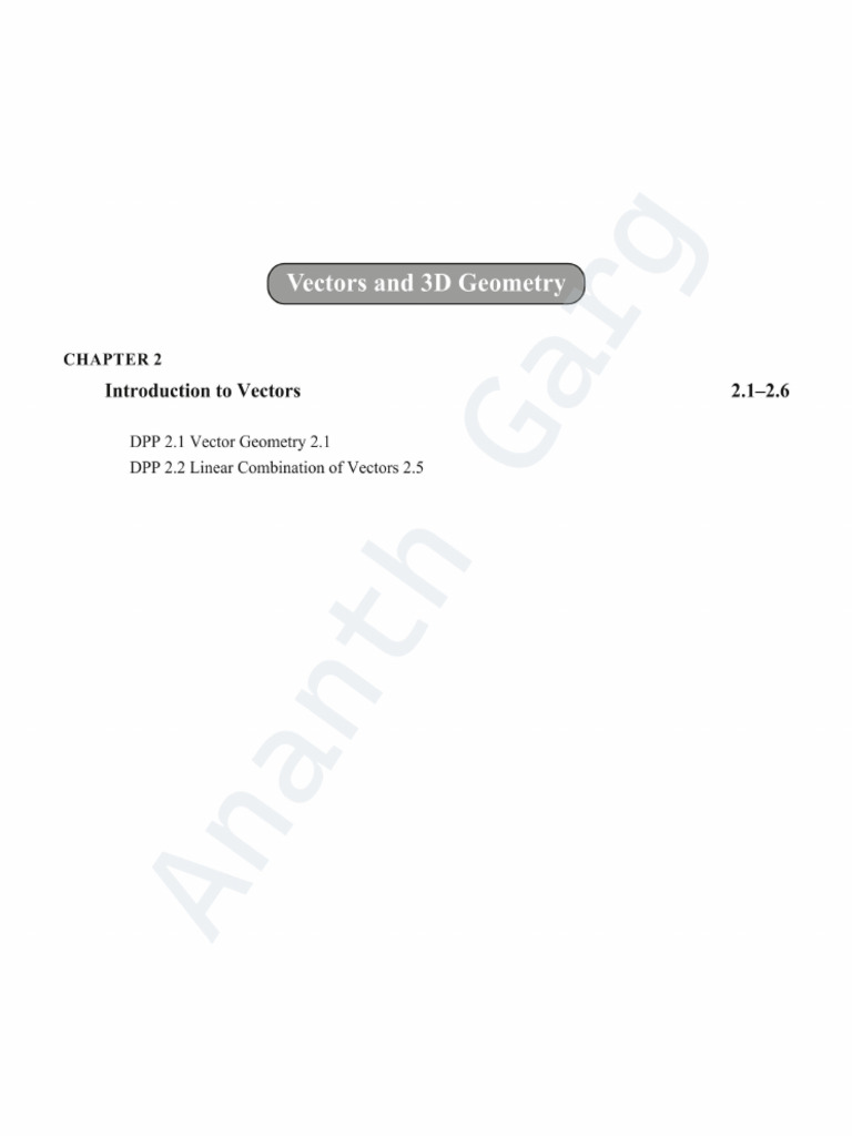 Introduction To Vectors DPP | PDF | Euclidean Vector | Geometry
