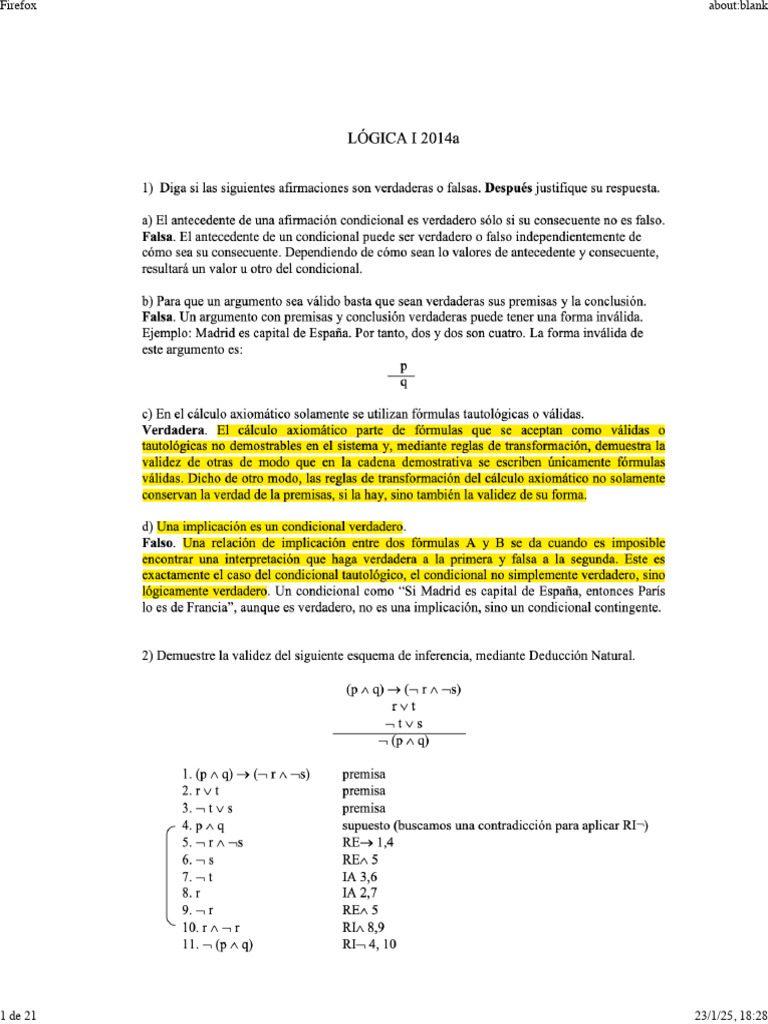 Examenes Logica2 UNED | PDF
