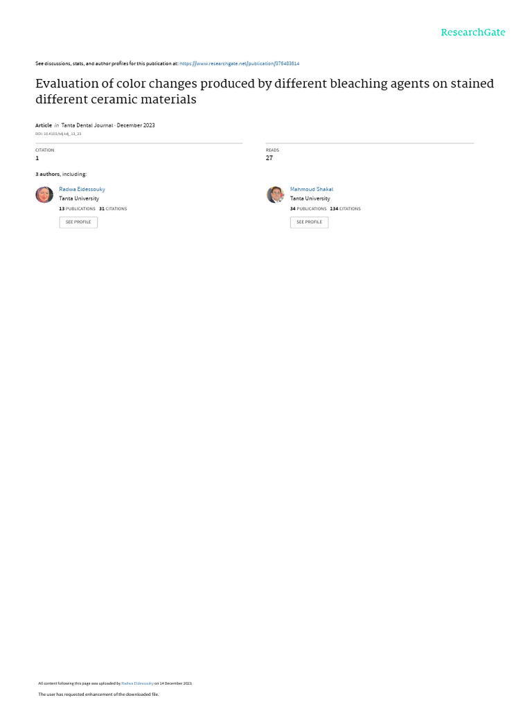 Evaluation of Color Changes Produced by Different Bleaching Agents On ...
