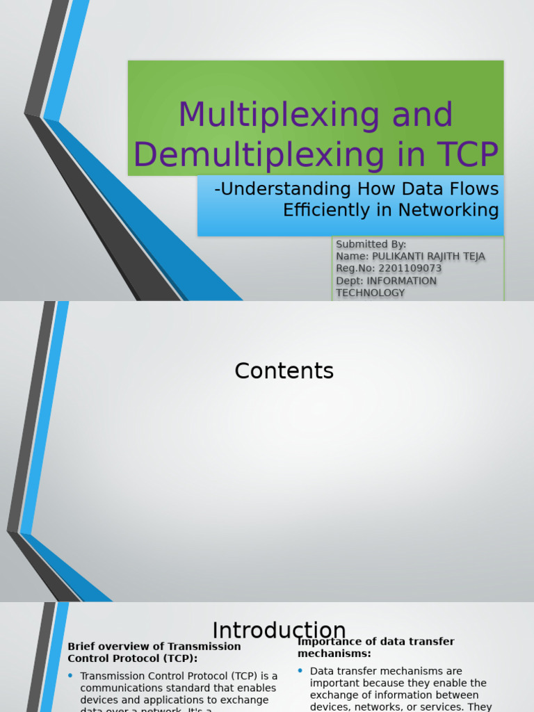Multiplexing and Demultiplexing in TCP | PDF | Port (Computer Networking) | Transmission Control ...