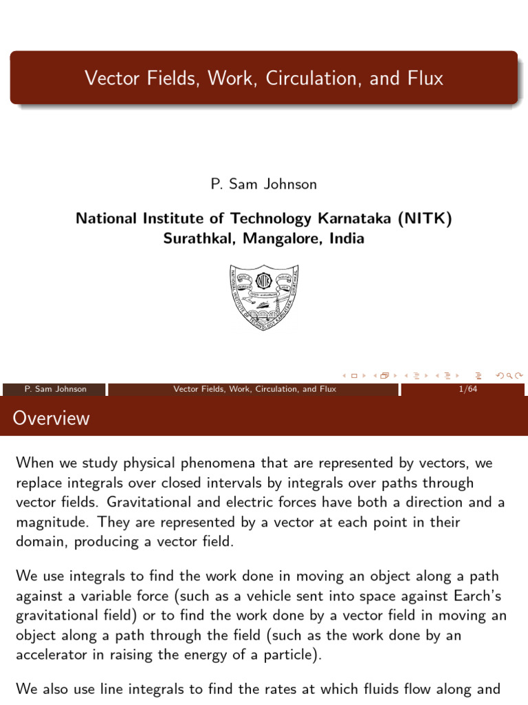 Vector Fields, Work, Circulation, and Flux | PDF | Flux | Integral