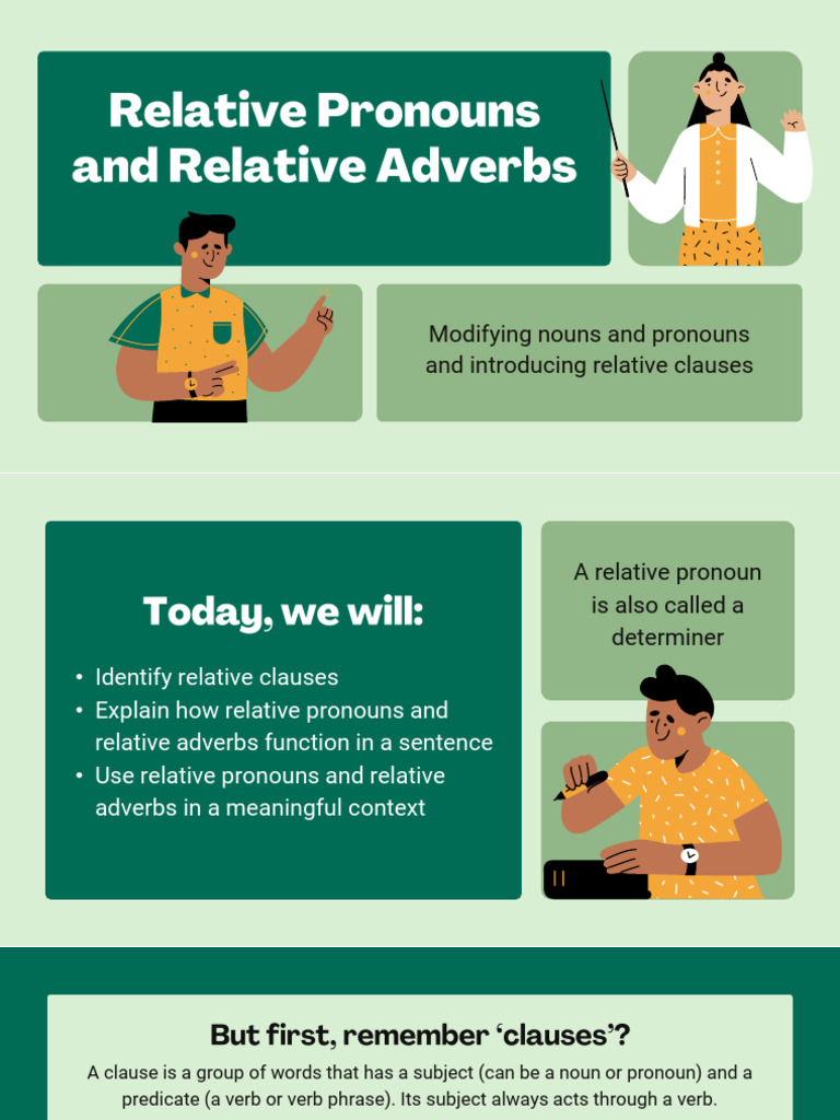 Relative Pronouns and Relative Adverbs | PDF | Verb | Pronoun