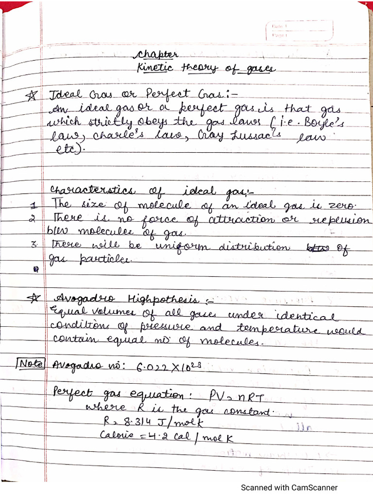 kinetic theory of gas | PDF