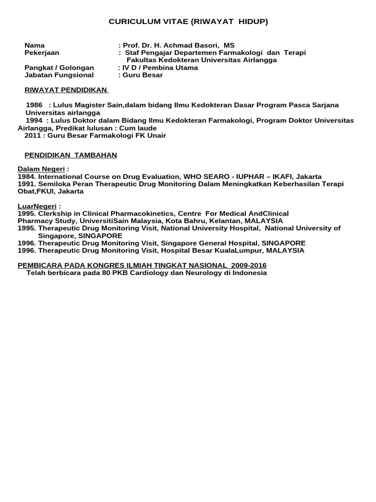CV Achmad Basori 2019 1 | PDF