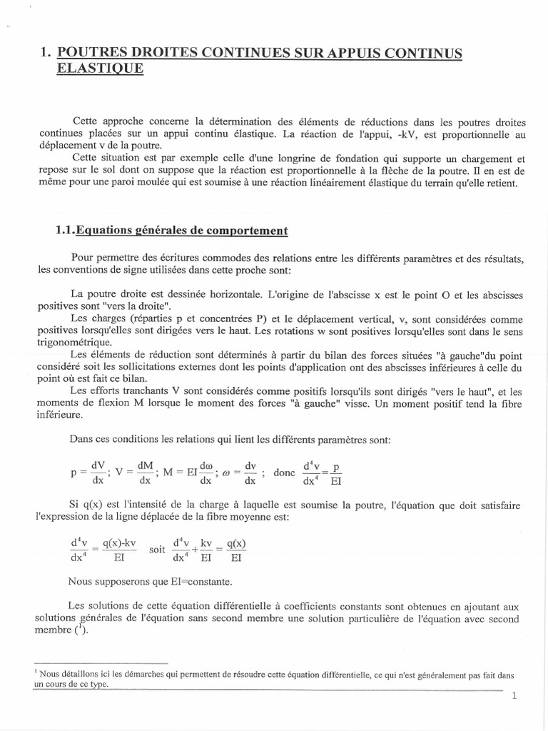 Methode de Calcul - Appui Linéaire Élastique - CNAM - Cyril CLAVEL | PDF