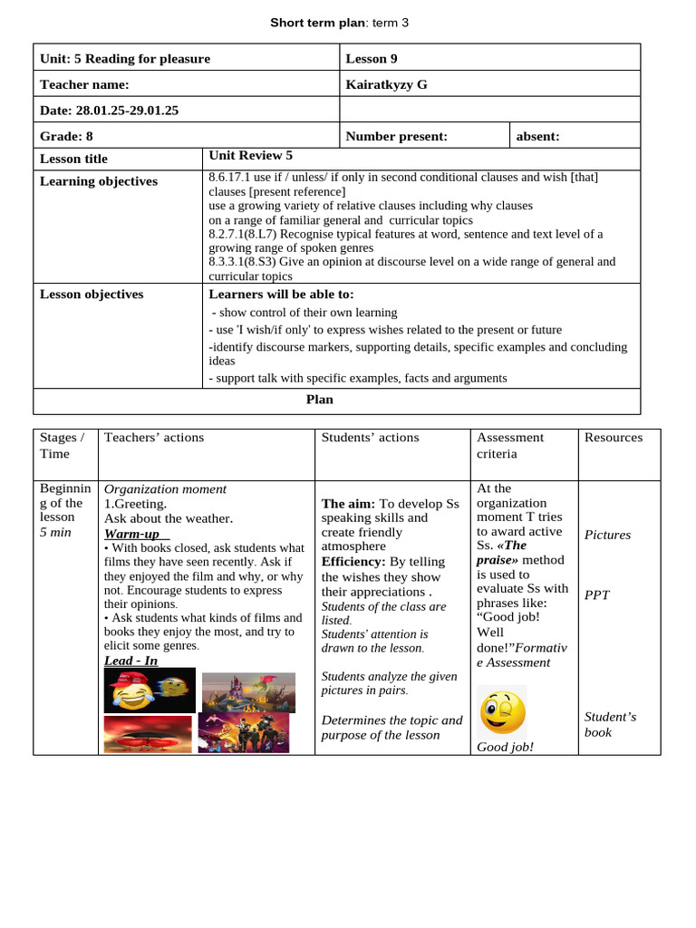 8 LP-9 Unit 5 Review | PDF | Learning | Human Communication