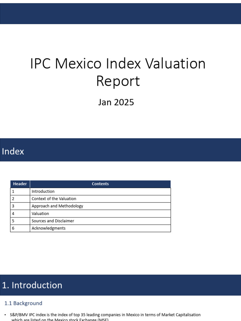BMV IPC Report | PDF | Valuation (Finance) | Risk Premium