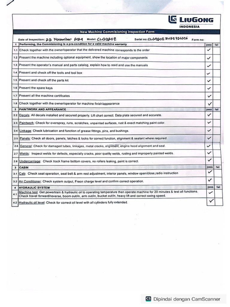 Commisioning Form | PDF