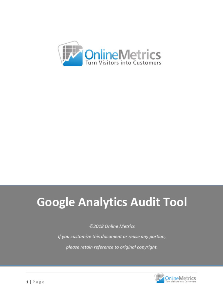 Google Analytics Audit Tool Instructions | PDF