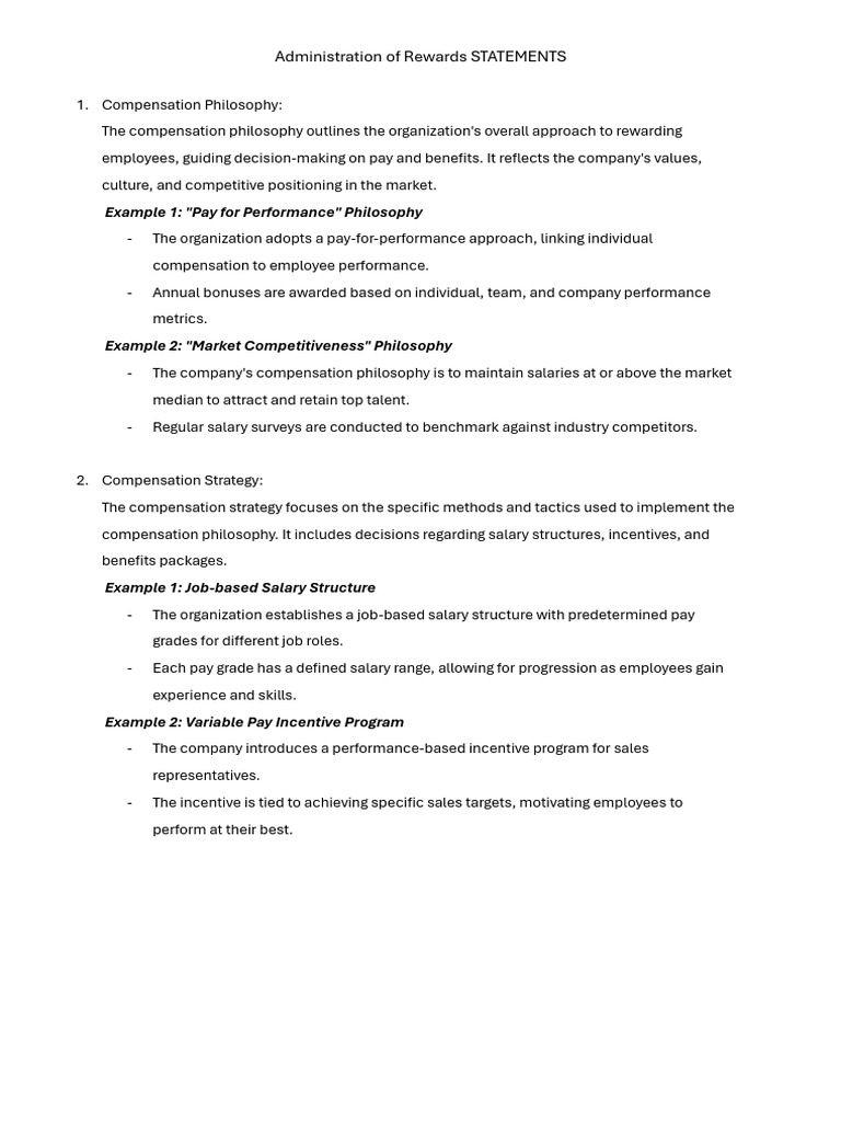 Admin of Rewards Statements | PDF | Incentive | Salary